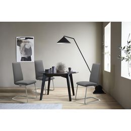 Polsterstuhl stressless "Laurel", grau (grau batick, chrom gl&auml;nzend), B:53cm H:105cm T:60cm, Leder BATICK: BATICK ist ein leicht korrigiertes, durchgef&auml;rbtes und genarbtes M&ouml;belleder, bei dem die meisten Unebenheiten und Spuren in der Regel entfernt wurden., St&uuml;hle, Polsterstuhl, High Back, Gr&ouml;&szlig;e M, mit Beinen aus Stahl in Chrom gl&auml;nzend