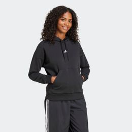 Kapuzensweatshirt adidas Sportswear "ESSENTIALS SMALL LOGO FEEL COZY HOODIE", Damen, Gr. XS, schwarz-wei&szlig; (schwarz, wei&szlig;), Obermaterial: 70% Baumwolle, 30% Polyester, angesetztes B&uuml;ndchen, Sweatshirts