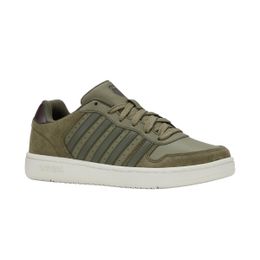 Sneaker K-Swiss "COURT PALISADES", Herren, Gr. 44, burnt olive, light gray, grape leaf, schwarz coffee, Leder, Schuhe Sneaker