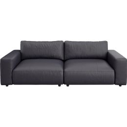 Big-Sofa Musterring "LUCIA", braun (braun bax), B:252cm H:81cm T:124cm, Flachgewebe FLORIS (100% Polyester);Flachgewebe VALMONT (60% Baumwolle/ 40% Leinen);Microfaser CRONA (100% Polyester), Sofas, Big-Sofa, in vielen Qualit&auml;ten und 4 unterschiedlichen N&auml;hten, 2,5-Sitzer