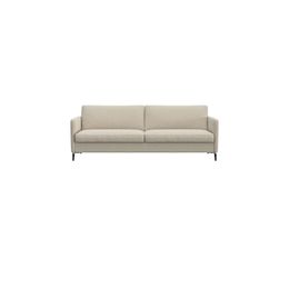 3-Sitzer FLEXLUX "Fiore, super Sitzkomfort durch Kaltschaum im Sitz", wei&szlig; (sanftes wei&szlig;), B:214cm H:85cm T:92cm, 100% Polyester, Sofas, schmale Armlehnen, F&uuml;&szlig;e Alu+schwarz