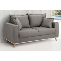 2-Sitzer Home Affaire "Edina", grau (grau, filzotpik), B:162cm H:74cm T:84cm, Webstoff (100% Polyester);Baumwollmix (50% Baumwolle, 50% Polyester);Baumwollmix (50% Baumwolle, 50% Polyester), Sofas, auch in Baumwollmix-Bezug, im skandinavischem Stol