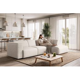 Ecksofa OTTO HOME "Merid L-Form, B: 295 cm - OTTO. Verl&auml;ssliche Qualit&auml;t.", beige (creme), B:295cm H:70cm T:162cm, 100% Polyester, Sofas, Ecksofa, jederzeit durch Module erweiterbar
