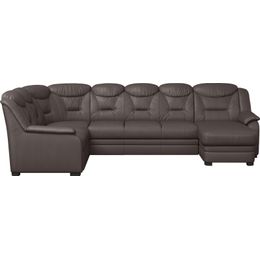 Wohnlandschaft COTTA "Marcus U-Form", braun (mud), B:330cm H:99cm T:211cm, 64% Polyurethan, 25% Polyester, 11% Baumwolle, Sofas, Wohnlandschaft, wahlweise mit Bettfunktion & Stauraum
