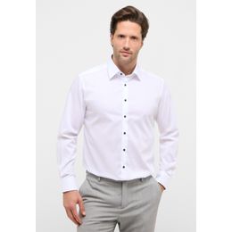 Langarmhemd Eterna "MODERN FIT", Herren, Gr. 48, Normalgr&ouml;&szlig;en, wei&szlig;, Popeline, 100% Baumwolle, tailliert, Manschette, Hemden, NON IRON (b&uuml;gelfrei)