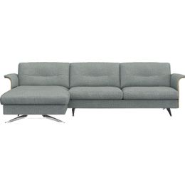 Ecksofa FLEXLUX "Glow, super bequem durch hochwertigem Sitzaufbau mit Federkern, L-Form", blau (sky blau), B:273cm H:81cm T:158cm, 62% Polyester/17%Baumwolle/14%Viscose/7%Leinen, Sofas, Ecksofa, Modernes skandinavisches Design