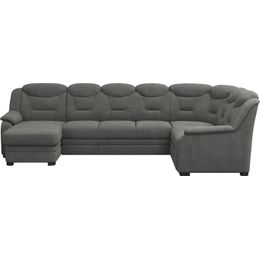 Wohnlandschaft COTTA "Marcus U-Form", grau (anthrazit), B:330cm H:99cm T:211cm, 100% Polyester, Sofas, Wohnlandschaft, wahlweise mit Bettfunktion & Stauraum