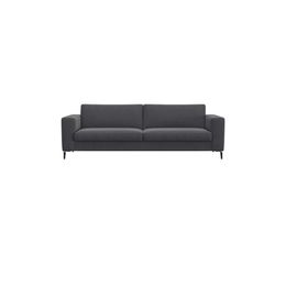 3-Sitzer FLEXLUX "Fiore, super Sitzkomfort durch Kaltschaum im Sitz", grau (dervit grau), B:229cm H:85cm T:92cm, 100% Polyester, Sofas, breite Armlehnen, F&uuml;&szlig;e Alu+schwarz