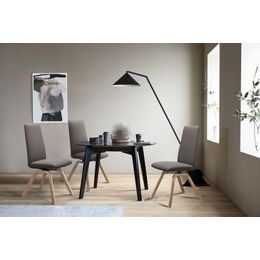 Polsterstuhl stressless "Laurel", grau (metal grau paloma, eiche natur), B:49cm H:105cm T:60cm, Leder PALOMA: PALOMA ist ein durchgef&auml;rbtes Semianilin-M&ouml;belleder mit nat&uuml;rlicher Narbung., St&uuml;hle, Polsterstuhl, High Back, Gr&ouml;&szlig;e L, mit schr&auml;ggestellten Beinen in Eiche natur