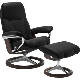 Relaxsessel stressless "Consul", schwarz (schwarz batick), B:78cm H:97cm T:70cm, Leder BATICK: BATICK ist ein leicht korrigiertes, durchgef&auml;rbtes und genarbtes M&ouml;belleder, bei dem die meisten Unebenheiten und Spuren in der Regel entfernt wurden.;Leder PALOMA: PALOMA ist ein durchgef&auml;rbtes Semianilin-M&ouml;belleder mit nat&uuml;rlicher Narbung.;ROHLEDER Stoff Q2 FARON: Ein fester zuverl&auml;ssiger Boucl&eacute; mit ei