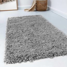 Wollteppich Esprit "Seattle Shag, ESP-26391", grau (hellgrau), B:70cm H:50mm L:140cm, Wolle, Teppiche, modern, flauschig aus Schurwolle, pflegeleicht, Wohn-, Schlafzimmer