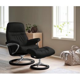 Fu&szlig;hocker stressless "Sunrise", schwarz (schwarz batick), B:57cm H:42cm T:40cm, Leder BATICK: BATICK ist ein leicht korrigiertes, durchgef&auml;rbtes und genarbtes M&ouml;belleder, bei dem die meisten Unebenheiten und Spuren in der Regel entfernt wurden.;Leder PALOMA: PALOMA ist ein durchgef&auml;rbtes Semianilin-M&ouml;belleder mit nat&uuml;rlicher Narbung.;ROHLEDER Stoff Q2 FARON: Ein fester zuverl&auml;ssiger Boucl&eacute; mit ein