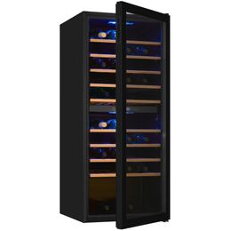 Exquisit Weink&uuml;hlschrank "WS2-114-GTE-160G", Energieeffizienz: G (A-G), schwarz, B:55,2cm H:129cm T:57,5cm, Weink&uuml;hlschr&auml;nke, F&uuml;r Weinliebhaber - stilvoll & perfekt temperiert f&uuml;r 114 Flaschen