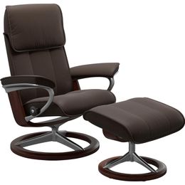 Relaxsessel stressless "Admiral", braun (braun batick), B:93cm H:103cm T:79cm, Leder BATICK: BATICK ist ein leicht korrigiertes, durchgef&auml;rbtes und genarbtes M&ouml;belleder, bei dem die meisten Unebenheiten und Spuren in der Regel entfernt wurden., Sessel, Relaxsessel, mit Signature Base, Gr&ouml;&szlig;e M & L, Gestell Braun