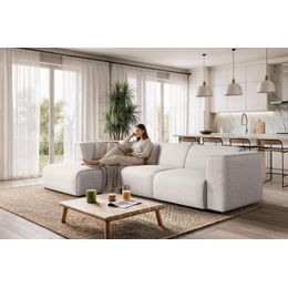 Ecksofa OTTO HOME "Merid L-Form, B: 295 cm - OTTO. Verl&auml;ssliche Qualit&auml;t.", grau (hellgrau), B:295cm H:70cm T:162cm, 100% Polyester, Sofas, Ecksofa, jederzeit durch Module erweiterbar