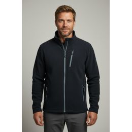 Fleecejacke Killtec "KOW 84 MN FLC JCKT", Herren, Gr. M, blau (dunkelnavy), Obermaterial: 100% Polyester, Jacken Fleecejacke, mit hohem Stehkragen, atmungsaktiv, aus Polyester