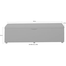 Hockerbank Home Affaire "Standard", blau (petrol), B:160cm H:42cm T:40cm, Struktur fein (100% Polyester) f&uuml;r Bett &raquo;Classico&laquo;, &raquo;Piazza&laquo;, &raquo;Premium&laquo; und &raquo;Vega&laquo;;Struktur (100% Polyester) f&uuml;r Bett &raquo;Crato&laquo; und &raquo;Lucina&laquo;;Struktur (60% Baumwolle, 40% Leinen) f&uuml;r Bett &raquo;Kiss&laquo;;Kunstleder f&uuml;r Bett &raquo;Natura&laquo;;Struktur (100% Polyester) f&uuml;r Bett &raquo;Nordica&laquo;, Hocker, Breite 120cm oder 160cm, auch als Garderobenbank od