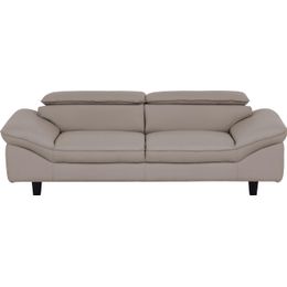 3-Sitzer Home Affaire "Pilot", braun (mud), B:218cm T:108cm, Sofas, Big-Sofa mit Kopfteilverstellung