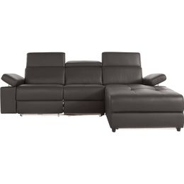Ecksofa Home Affaire "Kilado, L-Form", braun, B:259cm H:98cm T:163cm, Sofas, Ecksofa, mit Relaxfunktion, verstellbarer Armlehne, Kopfteilverstellung