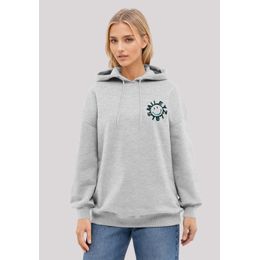 Kapuzenpullover F4NT4STIC "Smiley Future Forecast", Damen, Gr. XS, grau (grau melange), Obermaterial: 80% Baumwolle, 20% Polyester, oversize, Pullover Kapuzenpullover, Premium Qualit&auml;t