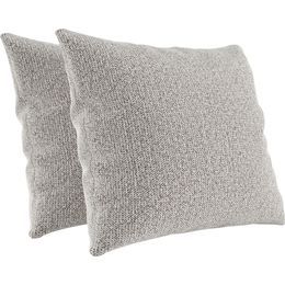 Sofakissen Home Affaire "Viva", beige, B:50cm H:50cm T:8cm, 100% Polyester, Polsterauflagen, Sofakissen, 2er Kissen-Set wahlweise in zwei Gr&ouml;&szlig;en