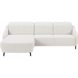 Sit & More Ecksofa SIT & MORE "Blues L-Form", wei&szlig;, B:271cm H:93cm T:191cm, 100% Polyester, Sofas, Ecksofa, wahlweise mit Klapptisch und USB