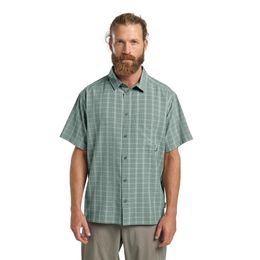 Funktionshemd Jack Wolfskin "MESETA SHIRT M", Herren, Gr. XXXL (60), N-Gr, check sago p, Single Jersey, Obermaterial: 100% Polyester, Hemden