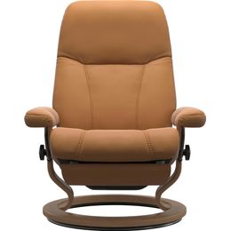 Relaxsessel stressless "Consul", new caramel batick, B:85cm H:100cm T:77cm, Leder BATICK: BATICK ist ein leicht korrigiertes, durchgef&auml;rbtes und genarbtes M&ouml;belleder, bei dem die meisten Unebenheiten und Spuren in der Regel entfernt wurden.;Leder PALOMA: PALOMA ist ein durchgef&auml;rbtes Semianilin-M&ouml;belleder mit nat&uuml;rlicher Narbung.;ROHLEDER Stoff Q2 FARON: Ein fester zuverl&auml;ssiger Boucl&eacute; mit einem s
