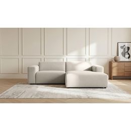 Ecksofa OTTO HOME "Koa, 228 cm, L-Form, Modulsofa in Cord, Chenille, Struktur, Webstoff", wei&szlig;, B:228cm H:88cm T:159cm, 100% Polyester, Sofas, Ecksofa, Designsofa, weicher Lounge-Sitzkomfort, Welleunterfederung, bodentief