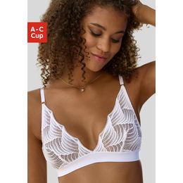Bralette Lascana "Marla", Damen, Gr. 70, Cup D, wei&szlig;, Spitze, Obermaterial: 91% Polyamid, 9% Elasthan, BHs Bralette, ohne B&uuml;gel aus einzigartiger Spitze, Dessous