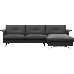 Ecksofa FLEXLUX "Glow, super bequem durch hochwertigem Sitzaufbau mit Federkern, L-Form", schwarz (deep schwarz), B:273cm H:81cm T:158cm, 100% Echteder, Sofas, Ecksofa, Modernes skandinavisches Design