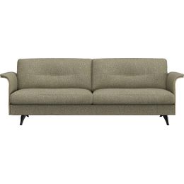 3-Sitzer FLEXLUX "Glow Designsofa, bequem und komfortabel durch hochwertigen Sitzaufbau", gr&uuml;n (fall gr&uuml;n), B:224cm H:81cm T:91cm, 62% Polyester/17%Baumwolle/14%Viscose/7%Leinen, Sofas, Skandinavisches Design, In hochwertiger Verarbeitung