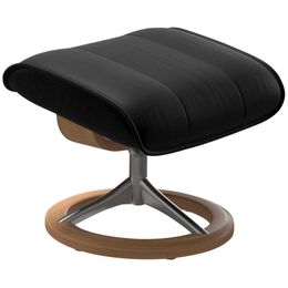 Fu&szlig;hocker stressless "Admiral", schwarz (schwarz batick), B:55cm H:41cm T:39cm, Leder BATICK: BATICK ist ein leicht korrigiertes, durchgef&auml;rbtes und genarbtes M&ouml;belleder, bei dem die meisten Unebenheiten und Spuren in der Regel entfernt wurden., Hocker, Fu&szlig;hocker, mit Signature Base, Gestell Eiche
