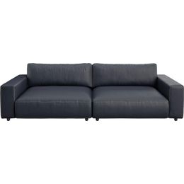 Big-Sofa Musterring "LUCIA", schwarz (schwarz puro), B:252cm H:81cm T:124cm, Flachgewebe FLORIS (100% Polyester);Flachgewebe VALMONT (60% Baumwolle/ 40% Leinen);Microfaser CRONA (100% Polyester), Sofas, Big-Sofa, in vielen Qualit&auml;ten und 4 unterschiedlichen N&auml;hten, 2,5-Sitzer