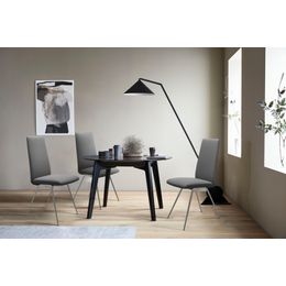 Polsterstuhl stressless "Laurel", grau (dunkelgrau dinamica, chrom gl&auml;nzend), B:57cm H:105cm T:60cm, Microfaser DINAMICA (88% Polyester, 12% Polyurethan), St&uuml;hle, Polsterstuhl, High Back, Gr&ouml;&szlig;e M, mit Beinen aus Stahl in Chrom gl&auml;nzend