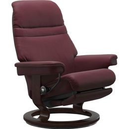 Relaxsessel stressless "Sunrise", rot (bordeaux batick), B:79cm H:103cm T:78cm, Leder BATICK: BATICK ist ein leicht korrigiertes, durchgef&auml;rbtes und genarbtes M&ouml;belleder, bei dem die meisten Unebenheiten und Spuren in der Regel entfernt wurden.;Leder PALOMA: PALOMA ist ein durchgef&auml;rbtes Semianilin-M&ouml;belleder mit nat&uuml;rlicher Narbung.;ROHLEDER Stoff Q2 FARON: Ein fester zuverl&auml;ssiger Boucl&eacute; mit ein