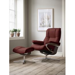 Fu&szlig;hocker stressless "Mayfair", rot (rot dinamica), B:55cm H:41cm T:39cm, Microfaser DINAMICA (88% Polyester, 12% Polyurethan), Hocker, Fu&szlig;hocker, mit Cross Base, Gr&ouml;&szlig;e S, M & L, Holzakzent Wenge