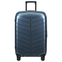 Hartschalen-Trolley Samsonite "ATTRIX, verschiedene Gr&ouml;&szlig;en und Farben", Gr. B/H/T: 46cm x 69cm x 27cm 73 l, blau (steel blau), Polypropylen, Strukturmuster, Koffer, Hartschalen-Koffer Reisegep&auml;ck TSA-Schloss Volumenerweiterung bei S