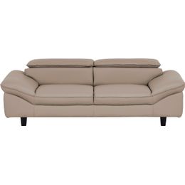 3-Sitzer Home Affaire "Pilot", beige (sand), B:218cm T:108cm, Sofas, Big-Sofa mit Kopfteilverstellung