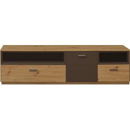 M&auml;usbacher Lowboard M&Auml;USBACHER "Frame", beige (asteichefarben, lava matt), B:197cm H:54cm T:41cm, Sideboards, Lowboard, Breite 197 cm
