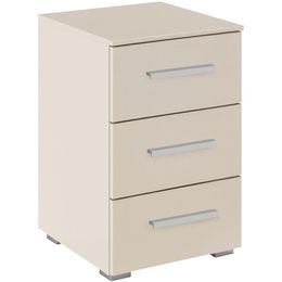 Nachtkommode Rauch "Nachttisch Nachtkonsole Nachtschrank KOLUNA mit Dekorfront", beige (beige (champagner)), B:40cm H:61cm T:42cm, Holzwerkstoff, Sideboards, mit 3 ger&auml;umigen Schubladen f&uuml;r viel Stauraum MADE IN GERMANY