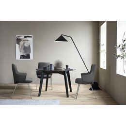 Polsterstuhl stressless "Laurel", grau (charcoal dinamica, chrom gl&auml;nzend), B:58cm H:92cm T:59cm, Microfaser DINAMICA (88% Polyester, 12% Polyurethan), St&uuml;hle, Polsterstuhl, Low Back mit Armlehne, Gr&ouml;&szlig;e L, mit Beinen aus Stahl in Chrom gl&auml;nzend