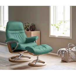 Relaxsessel stressless "Sunrise", gr&uuml;n (aqua gr&uuml;n paloma), B:83cm H:105cm T:74cm, Leder BATICK: BATICK ist ein leicht korrigiertes, durchgef&auml;rbtes und genarbtes M&ouml;belleder, bei dem die meisten Unebenheiten und Spuren in der Regel entfernt wurden.;Leder PALOMA: PALOMA ist ein durchgef&auml;rbtes Semianilin-M&ouml;belleder mit nat&uuml;rlicher Narbung.;ROHLEDER Stoff Q2 FARON: Ein fester zuverl&auml;ssiger Boucl&eacute; mit e