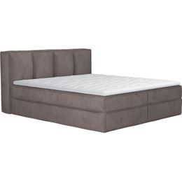 Boxspringbett "Addyson", grau (stone), B:190cm L:230cm, 100% Polyester, LeGer Home by Lena Gercke, Komplettbetten, Boxspringbett, Boxspringbett inkl. Topper, 2 Matratzen
