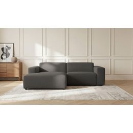 Ecksofa OTTO HOME "Koa, 228 cm, L-Form, Modulsofa in Cord, Chenille, Struktur, Webstoff", grau (gray), B:228cm H:88cm T:159cm, 100% Polyester, Sofas, Ecksofa, Designsofa, weicher Lounge-Sitzkomfort, Welleunterfederung, bodentief