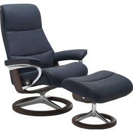 Relaxsessel stressless "View", blau (oxford blau paloma), B:82cm H:109cm T:81cm, Leder BATICK: BATICK ist ein leicht korrigiertes, durchgef&auml;rbtes und genarbtes M&ouml;belleder, bei dem die meisten Unebenheiten und Spuren in der Regel entfernt wurden.;Leder PALOMA: PALOMA ist ein durchgef&auml;rbtes Semianilin-M&ouml;belleder mit nat&uuml;rlicher Narbung.;ROHLEDER Stoff Q2 FARON: Ein fester zuverl&auml;ssiger Boucl&eacute; mit ei
