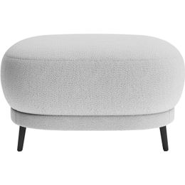 Sit & More Polsterhocker SIT & MORE "Blues", silber, B:90cm H:49cm T:90cm, 100% Polyester, Hocker, Polsterhocker, mit Metallf&uuml;&szlig;en, schwarz-matt