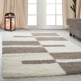 Hochflor-Teppich Ayyildiz Teppiche "Gala Shaggy 2505" Gr. 8, beige, B:280cm H:30mm L:370cm, Kunstfaser, Teppiche, Langflor, L&auml;ufer, alle R&auml;ume, Wohnzimmer