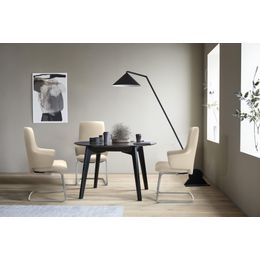 Polsterstuhl stressless "Laurel", beige (cream batick, schwarz matt), B:58cm H:105cm T:60cm, Leder BATICK: BATICK ist ein leicht korrigiertes, durchgef&auml;rbtes und genarbtes M&ouml;belleder, bei dem die meisten Unebenheiten und Spuren in der Regel entfernt wurden., St&uuml;hle, Polsterstuhl, High Back mit Armlehne, Gr&ouml;&szlig;e L, mit Beinen aus Stahl in Schwarz matt