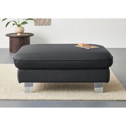 Hocker COTTA "Driver", schwarz, B:101cm H:46cm T:65cm, 64% Polyurethan, 25% Polyester, 11% Baumwolle, Hocker, Hocker, mit edlen Metallf&uuml;&szlig;en